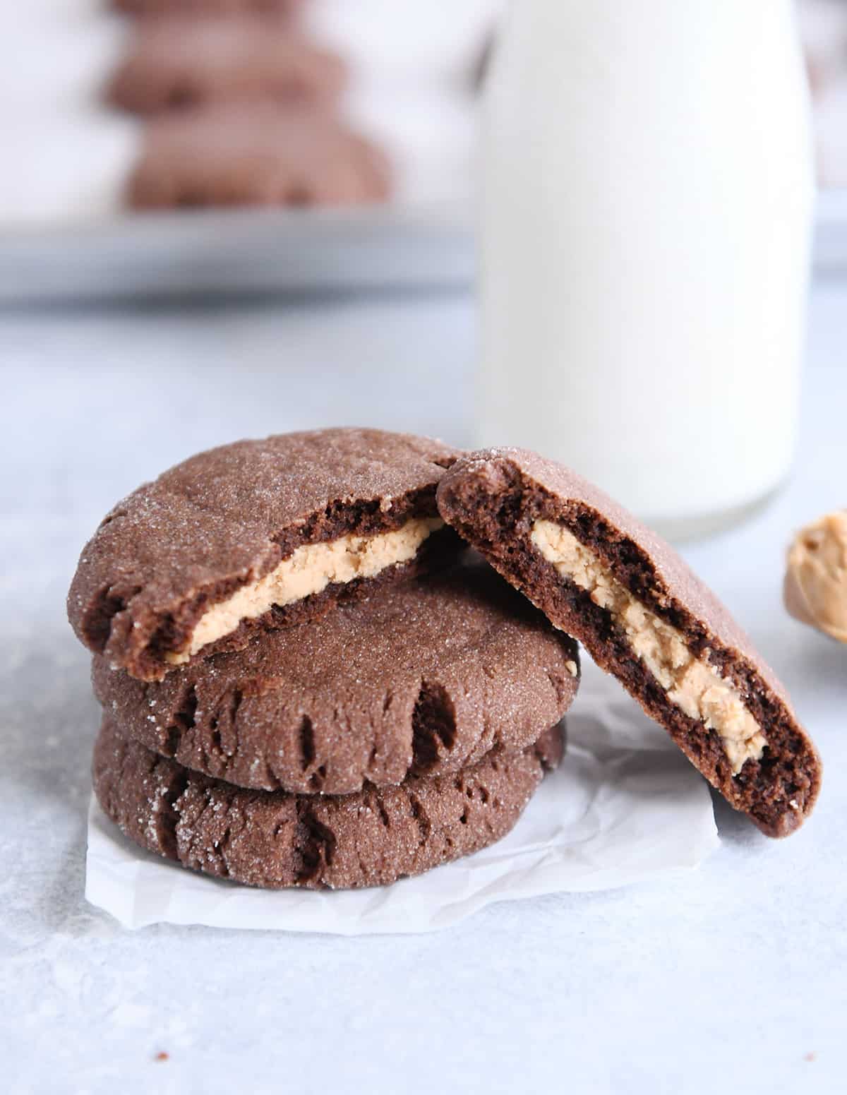 Chocolate Peanut Butter Stuffed Cookies