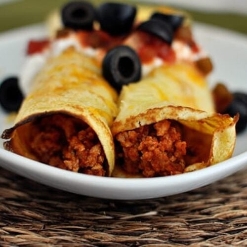 Taco Enchiladas with Cornmeal Crepes | Mel's Kitchen Cafe
