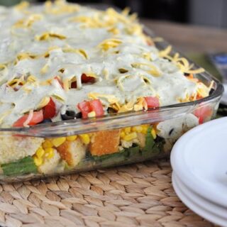 Layered Mexican Cornbread Salad | Mel's Kitchen Cafe