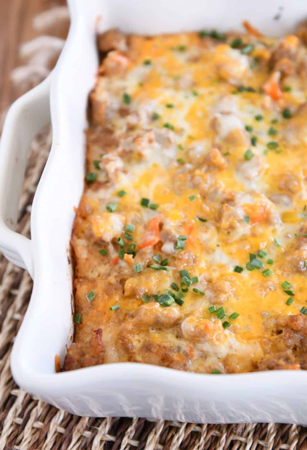 Make-Ahead Overnight Tater Tot Breakfast Casserole - Mel's Kitchen Cafe