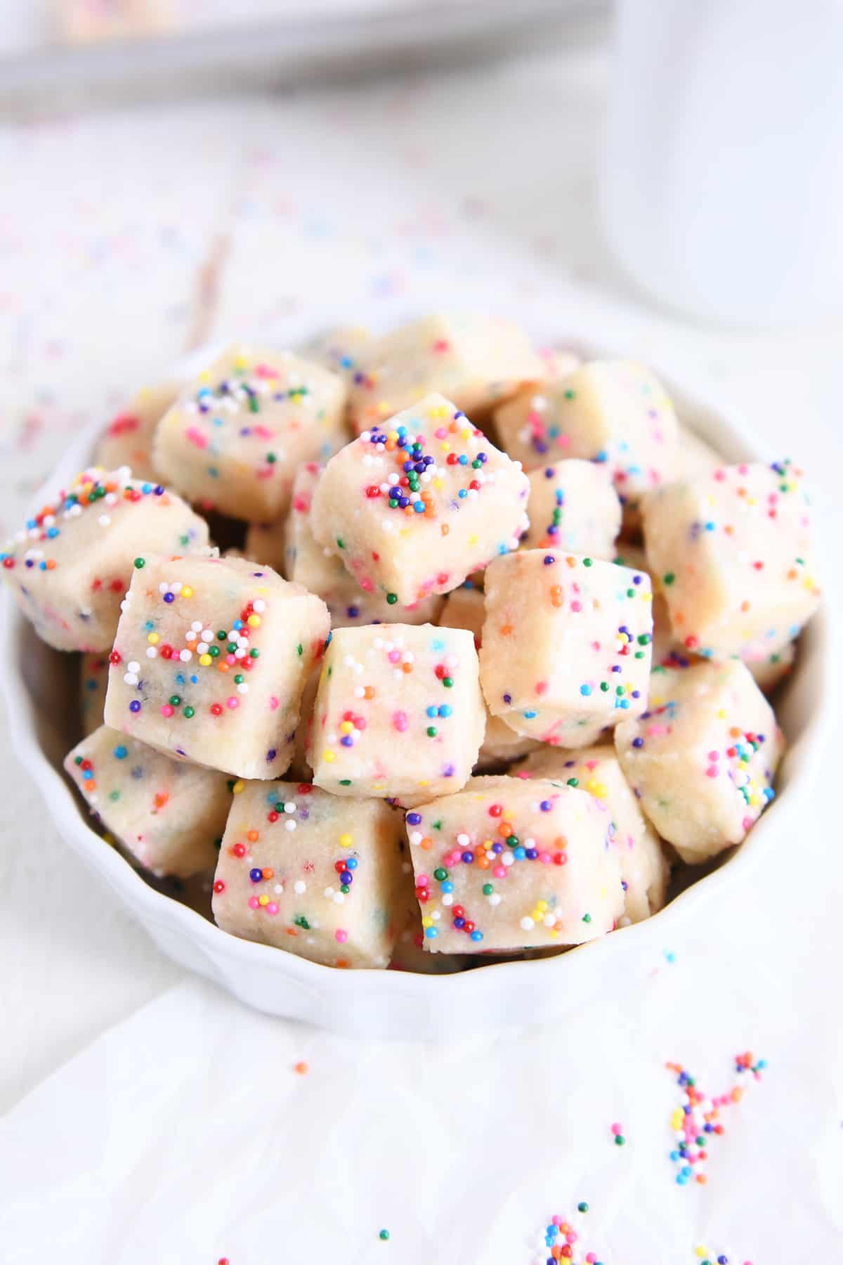 Quick and Easy Funfetti Shortbread Bites {Egg-free}