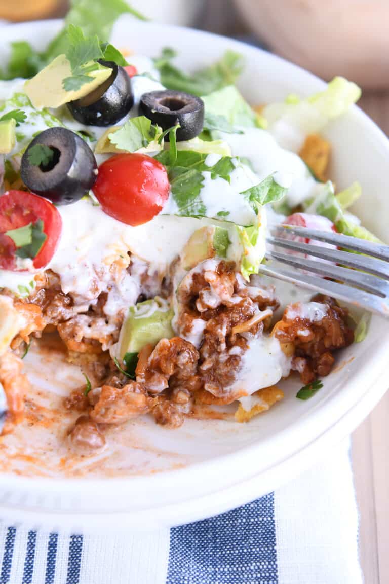 Floating Taco Bowls with Crazy Delicious Lime Dressing | Mel's Kitchen