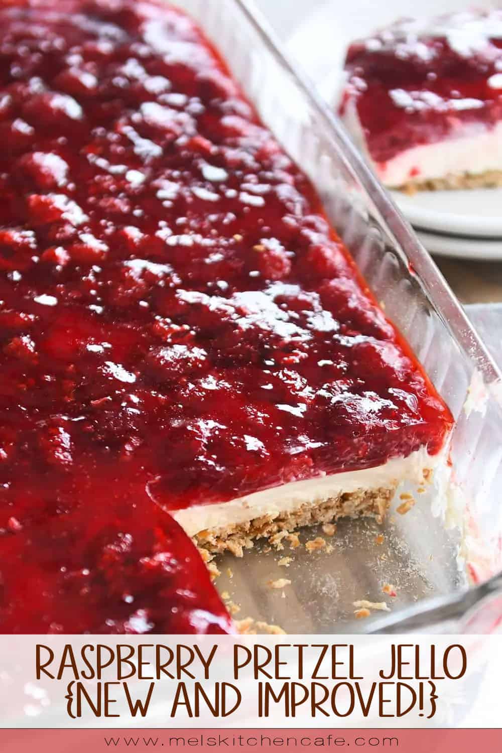Raspberry Pretzel Jello - Mel's Kitchen Cafe