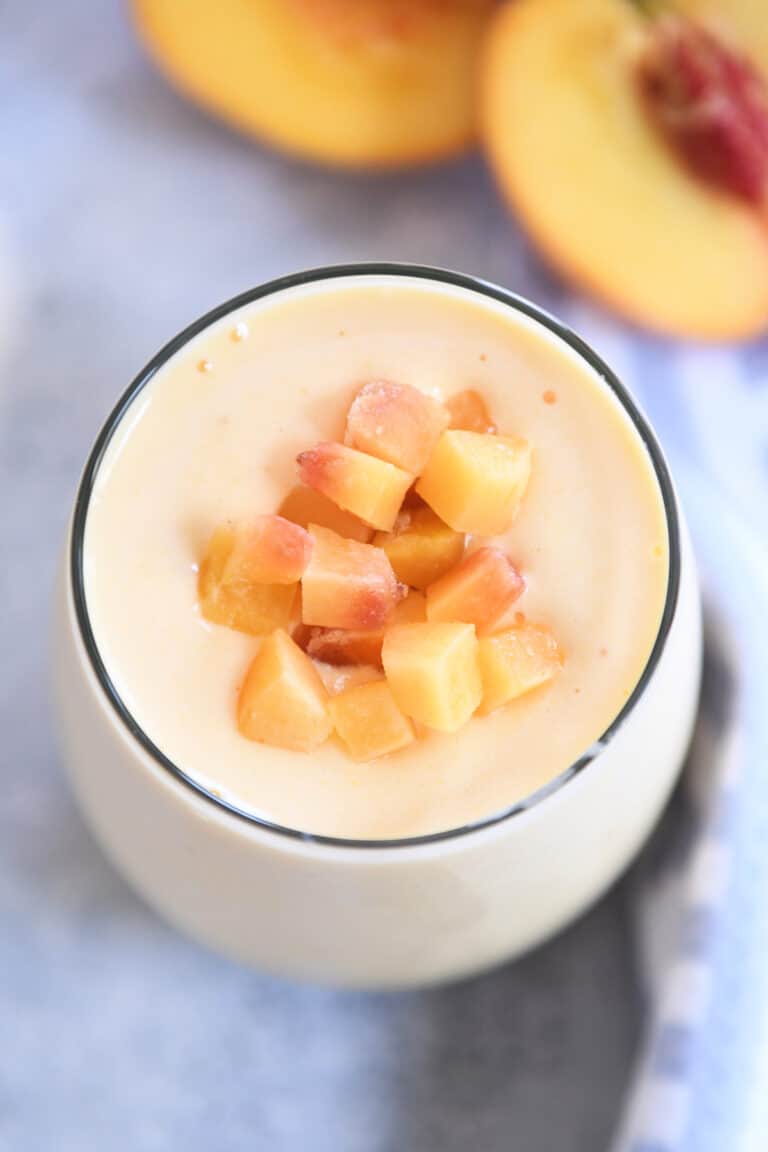 Sunrise Peach Orange Protein Smoothie - Mel's Kitchen Cafe