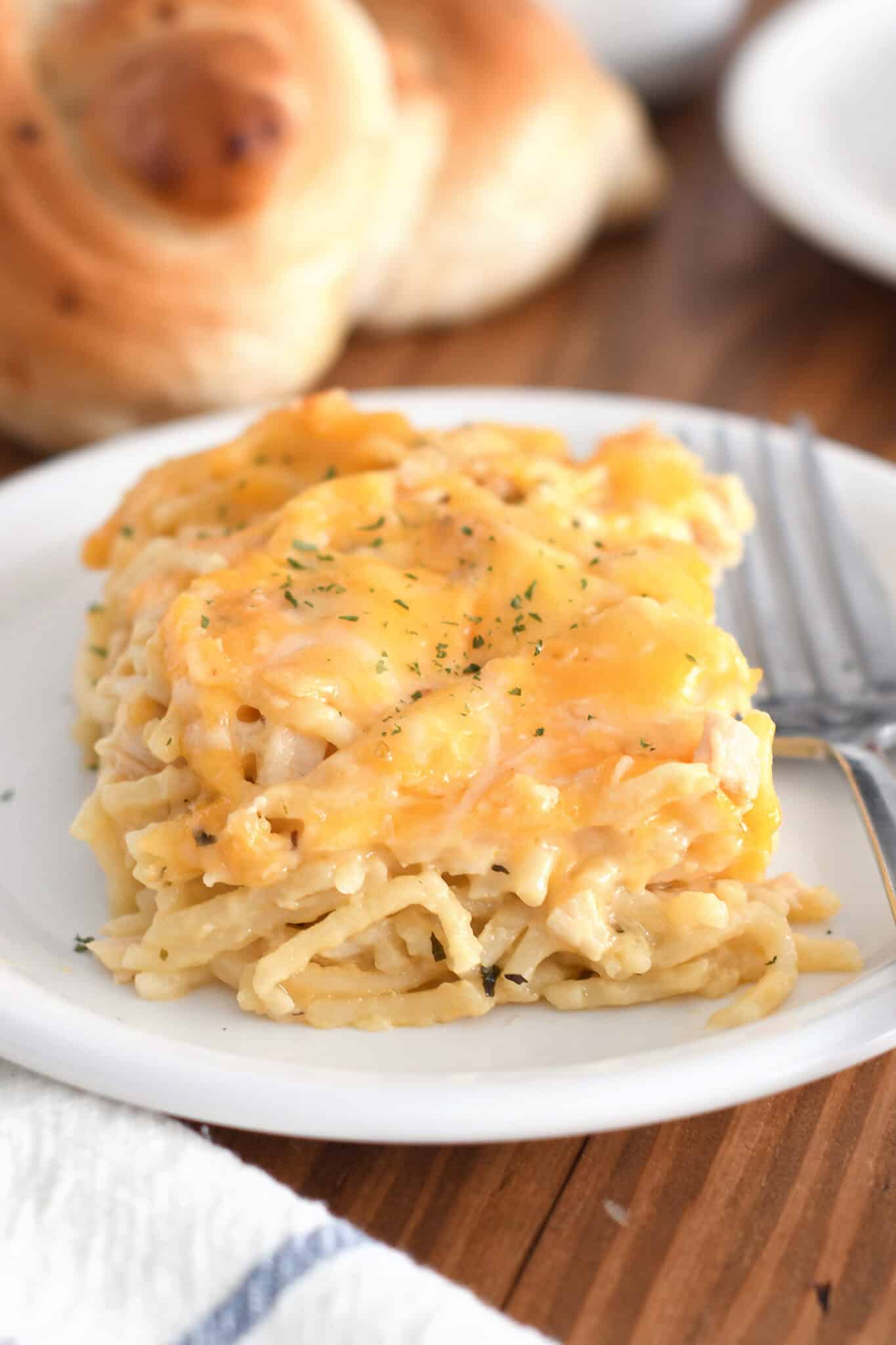 Baked Cheesy Chicken Spaghetti - Mel's Kitchen Cafe
