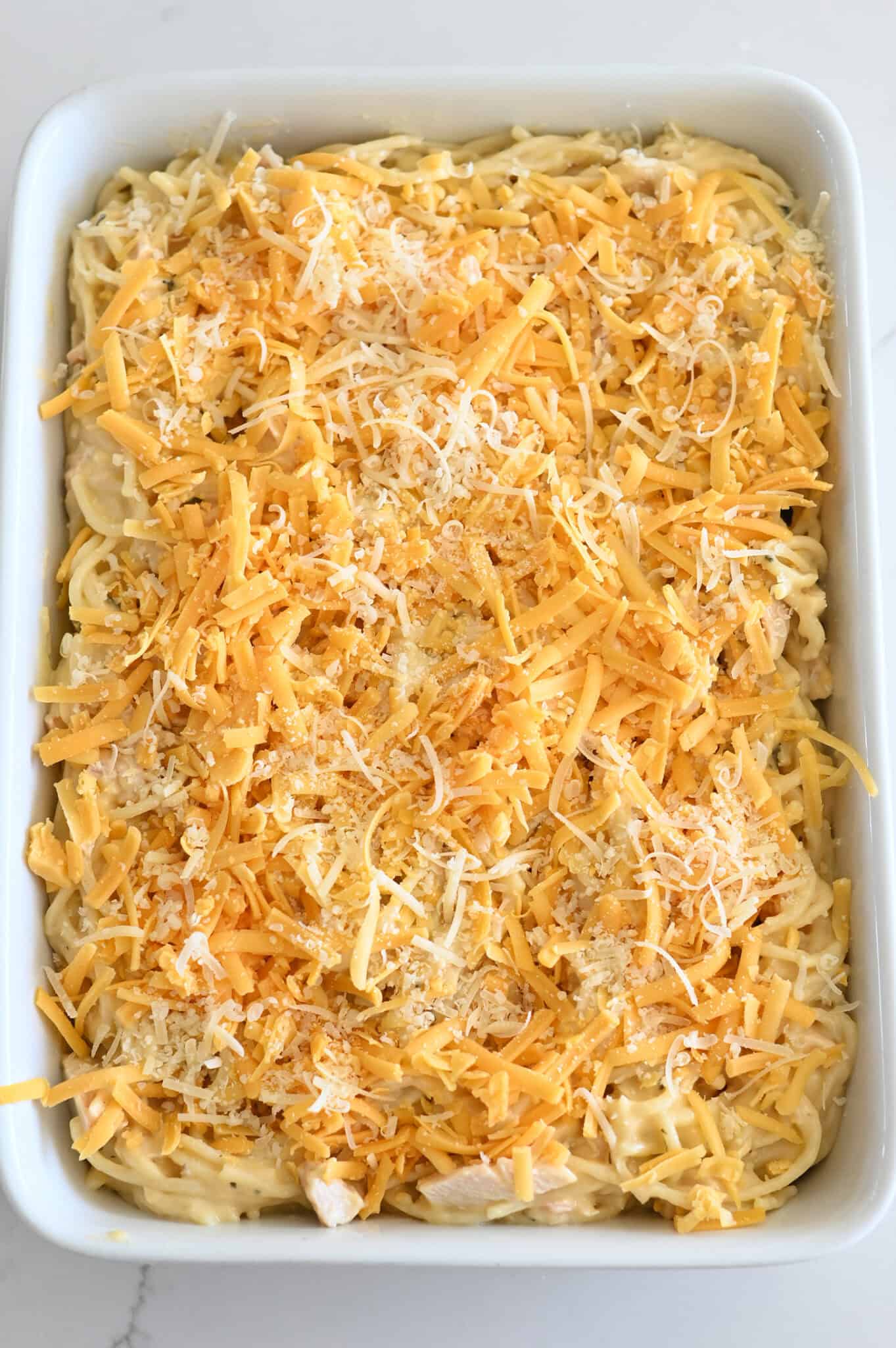 Baked Cheesy Chicken Spaghetti - Mel's Kitchen Cafe