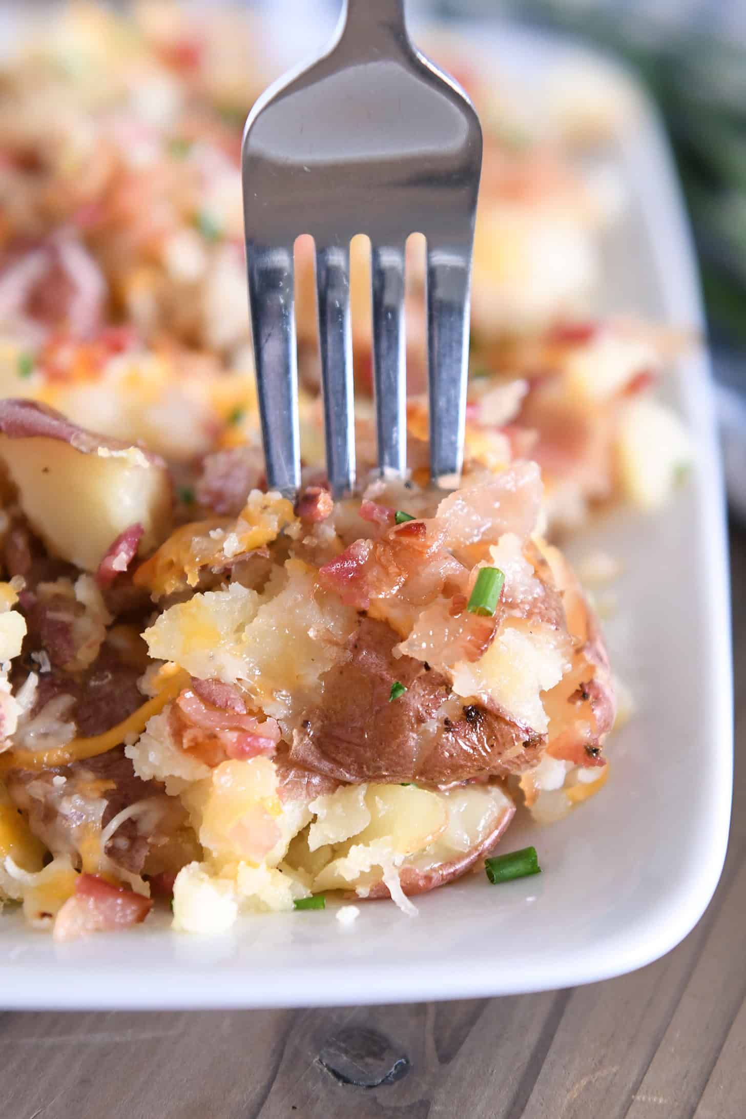 Cheesy Garlic Smashed Potatoes {New and Improved} - Mel's Kitchen Cafe