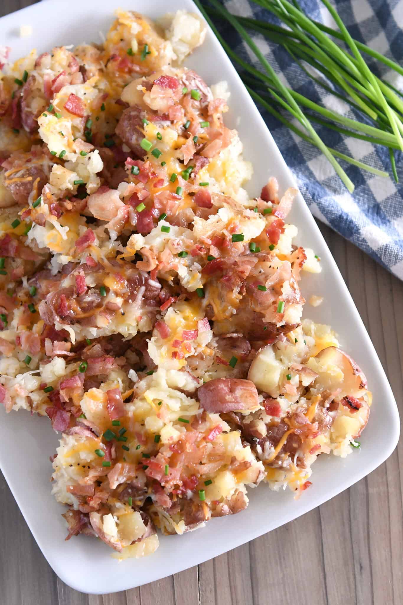 Cheesy Garlic Smashed Potatoes {New and Improved} - Mel's Kitchen Cafe