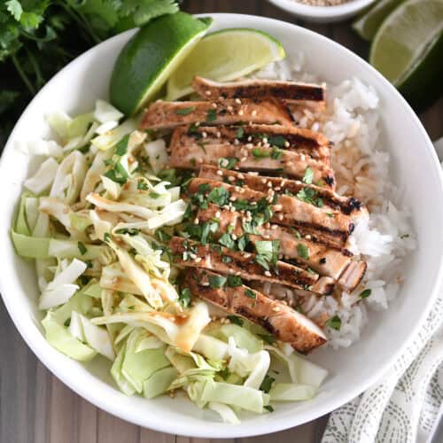 Sticky Honey Ginger Soy Chicken Bowls - Mel's Kitchen Cafe