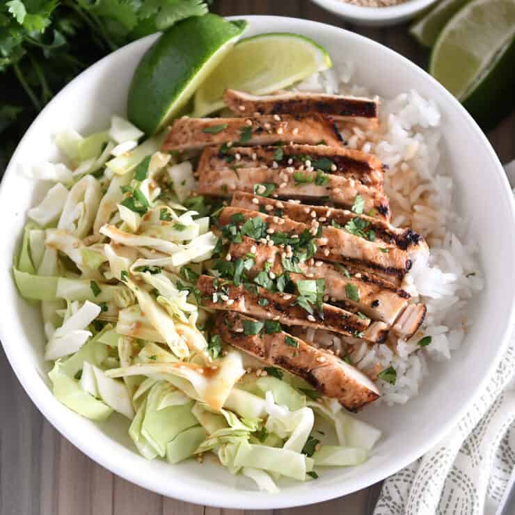 Sticky Honey Ginger Soy Chicken Bowls - Mel's Kitchen Cafe
