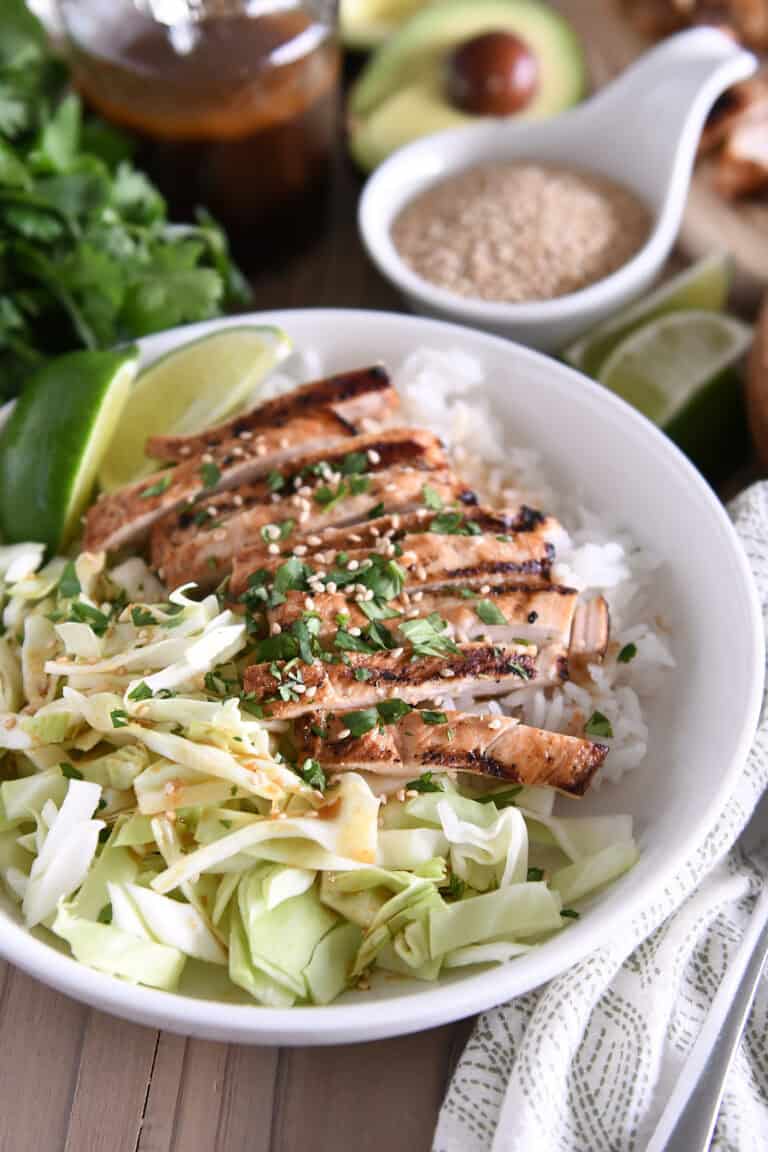Sticky Honey Ginger Soy Chicken Bowls - Mel's Kitchen Cafe