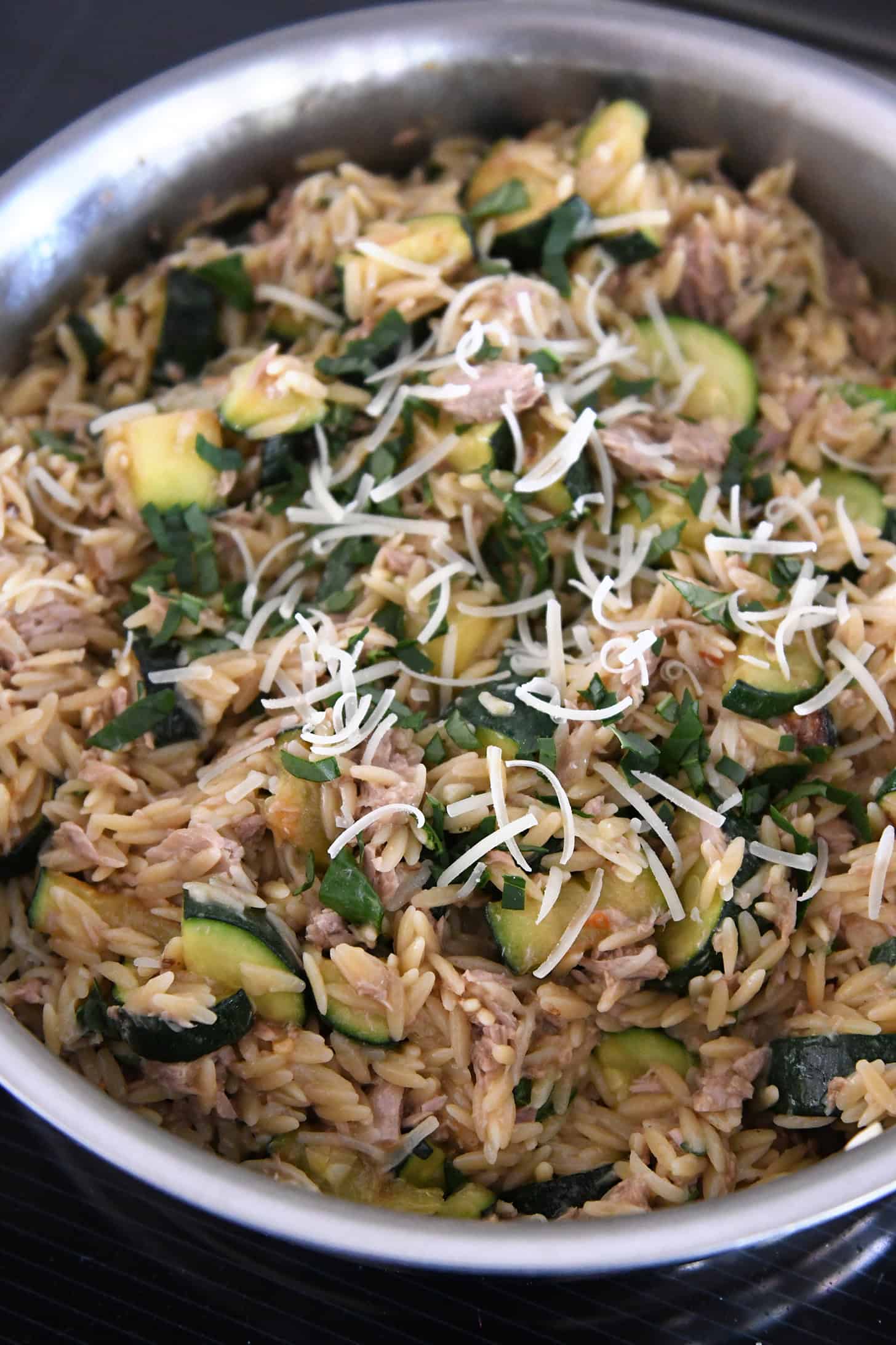 One Pan Orzo with Tuna and Zucchini - Mel's Kitchen Cafe