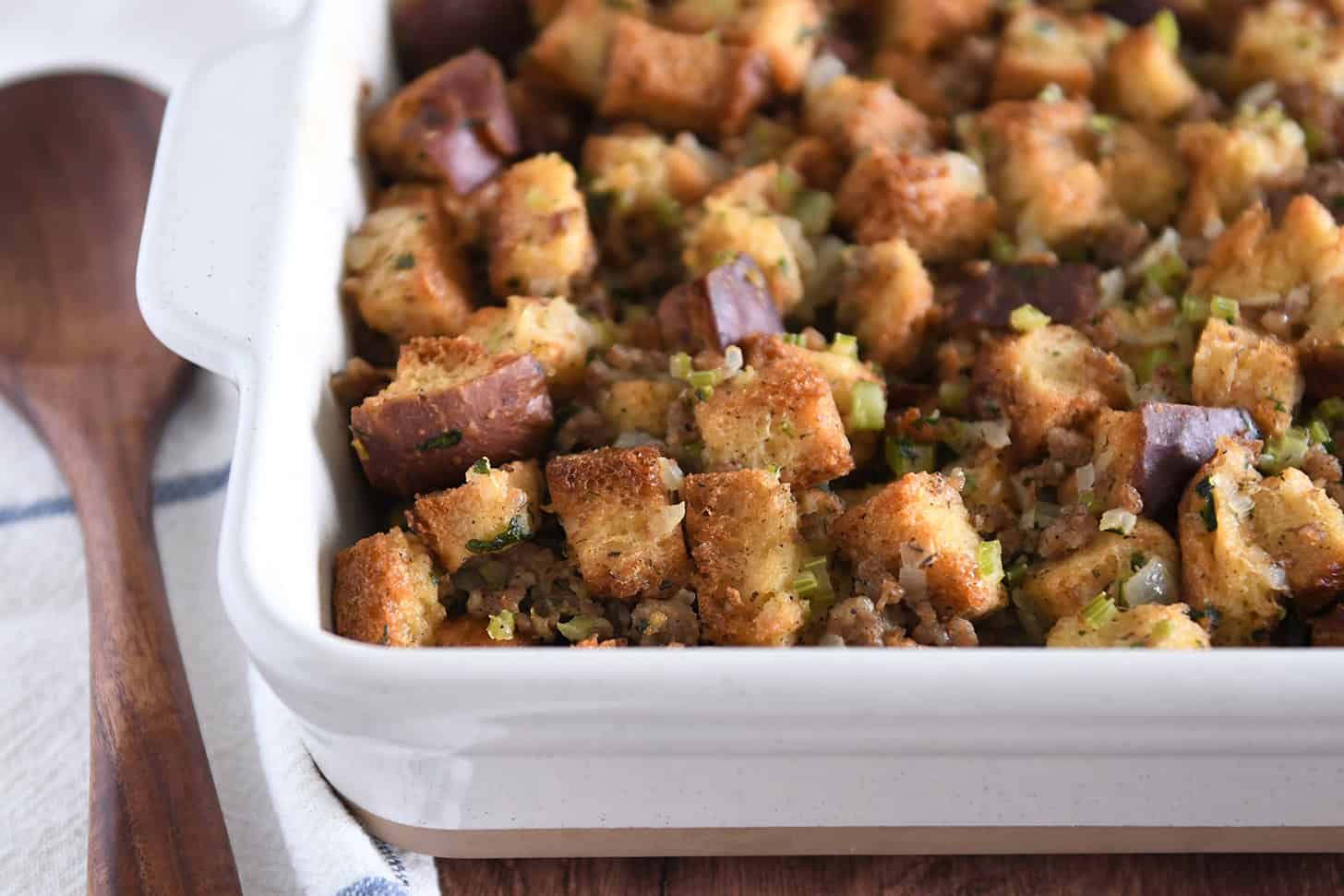 Sausage and Herb Stuffing - Mel's Kitchen Cafe