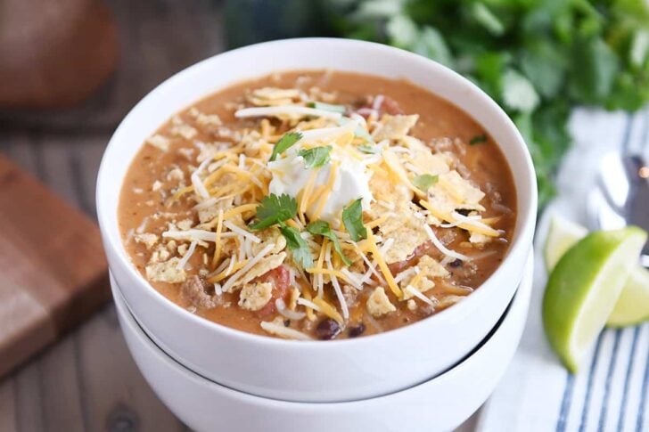 The Best Taco Soup {Stovetop or Slow Cooker} - Mel's Kitchen Cafe