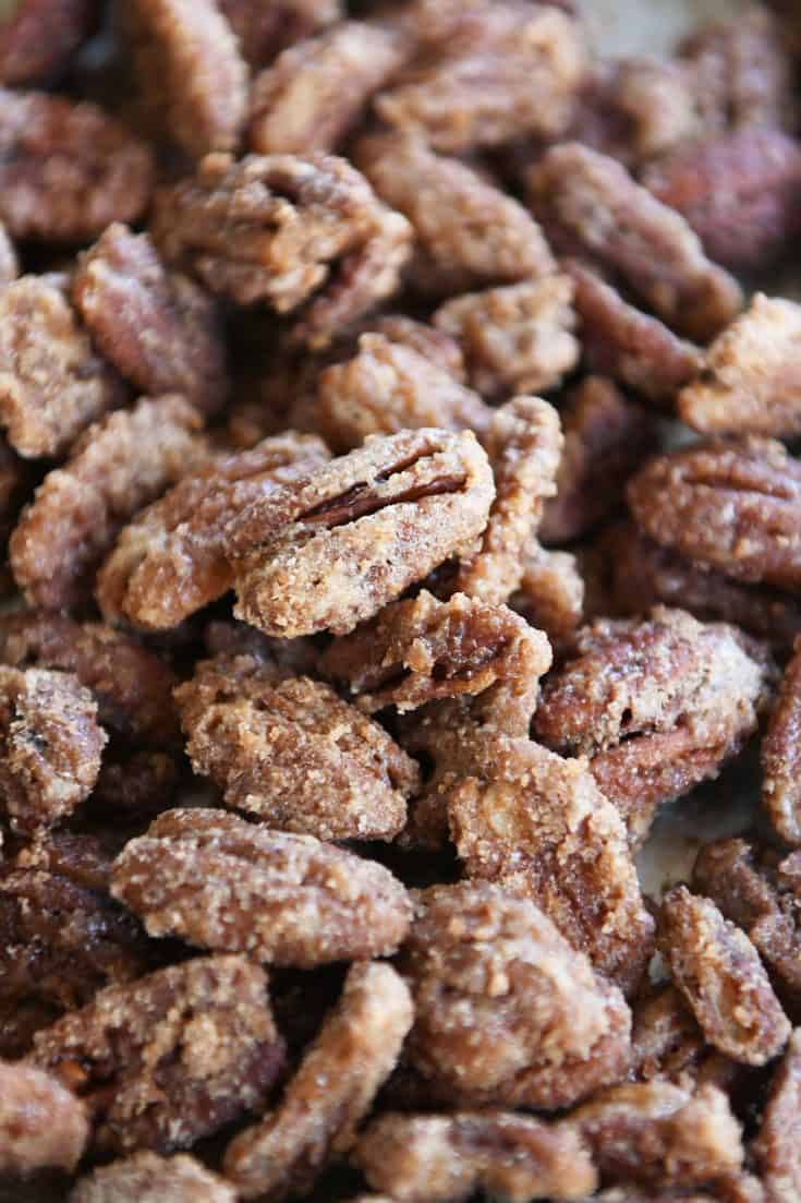 Easy Cinnamon and Sugar Candied Pecans - Mel's Kitchen Cafe