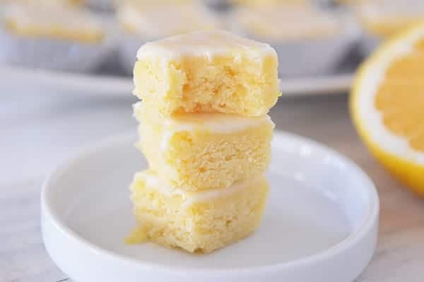 Lemony Lemon Brownie Bites
