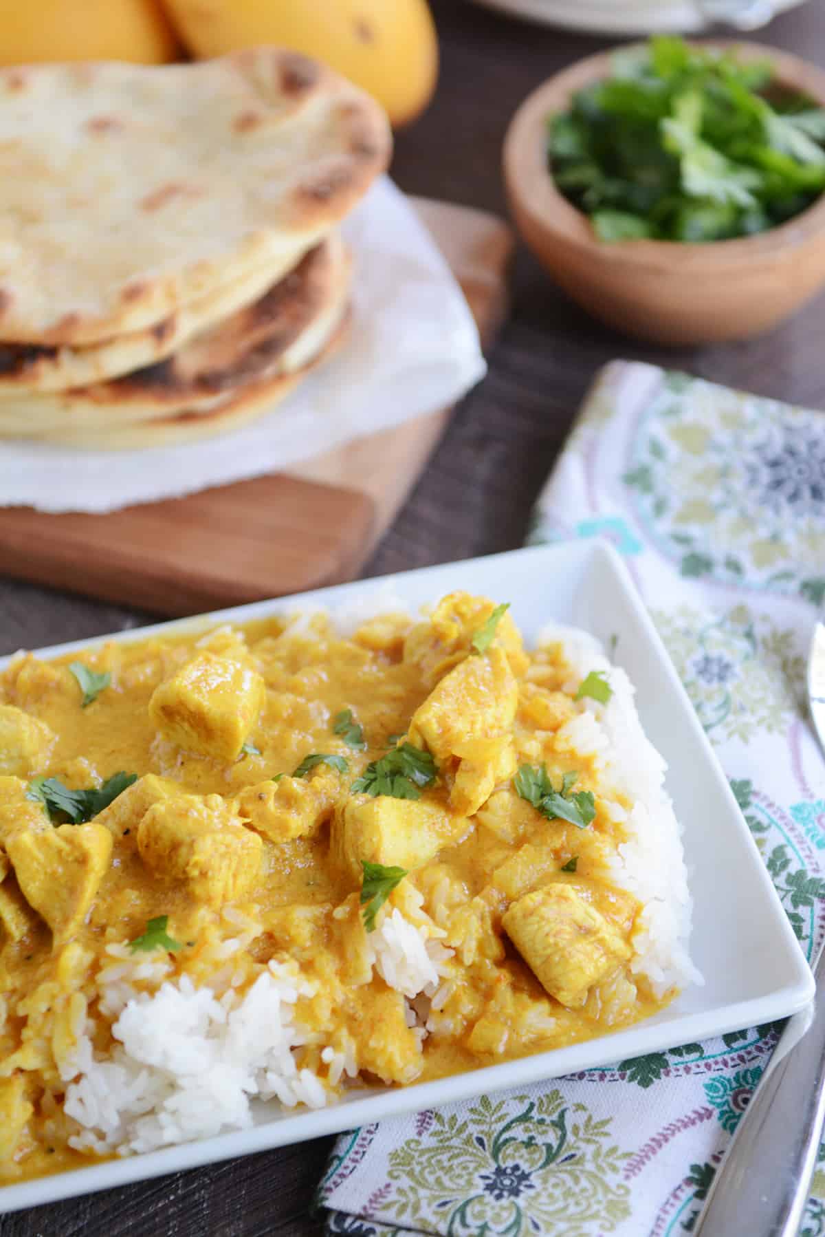 Thai Mango Red Curry with Chicken and Coconut Rice