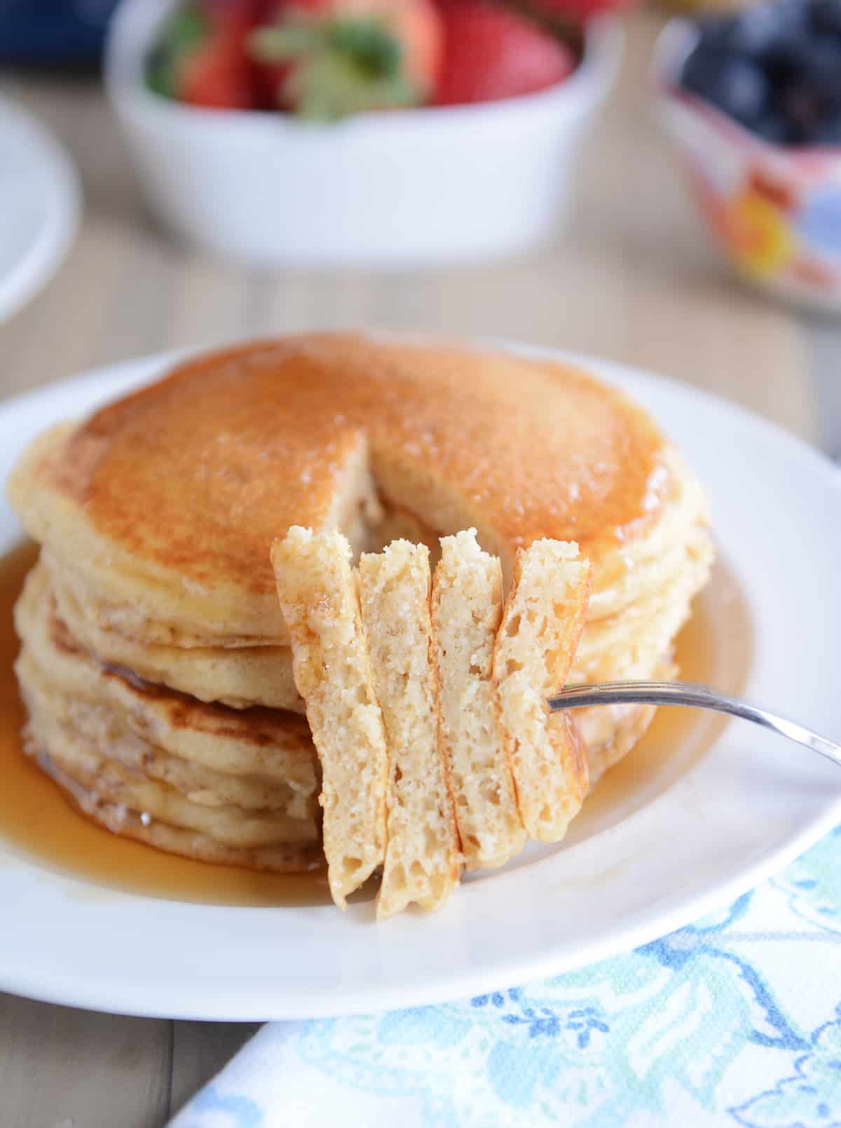 Fluffy Buttermilk Overnight Pancakes Recipe | Mel's Kitchen Cafe