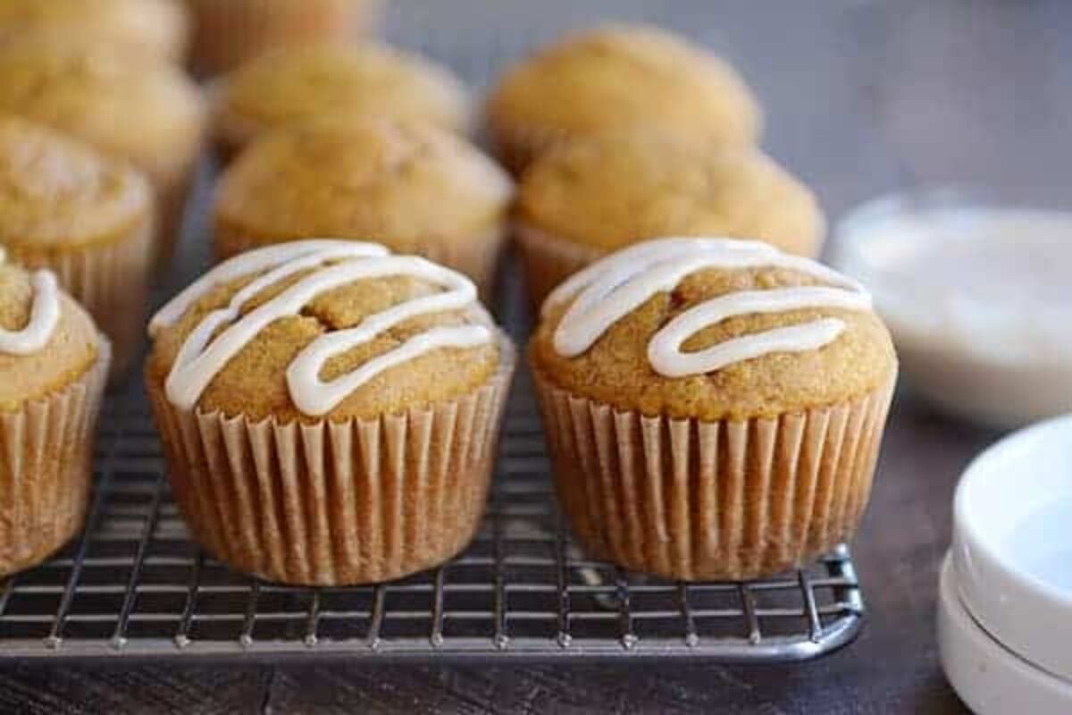 Whole Grain Pumpkin Blueberry Muffins