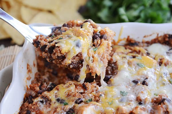 Quick and Easy Cheesy Black Bean Quinoa Bake - Mel's Kitchen Cafe