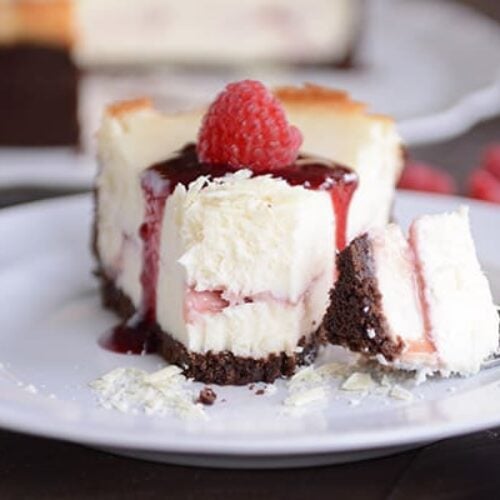 White Chocolate Raspberry Truffle Cheesecake | Mel's Kitchen Cafe